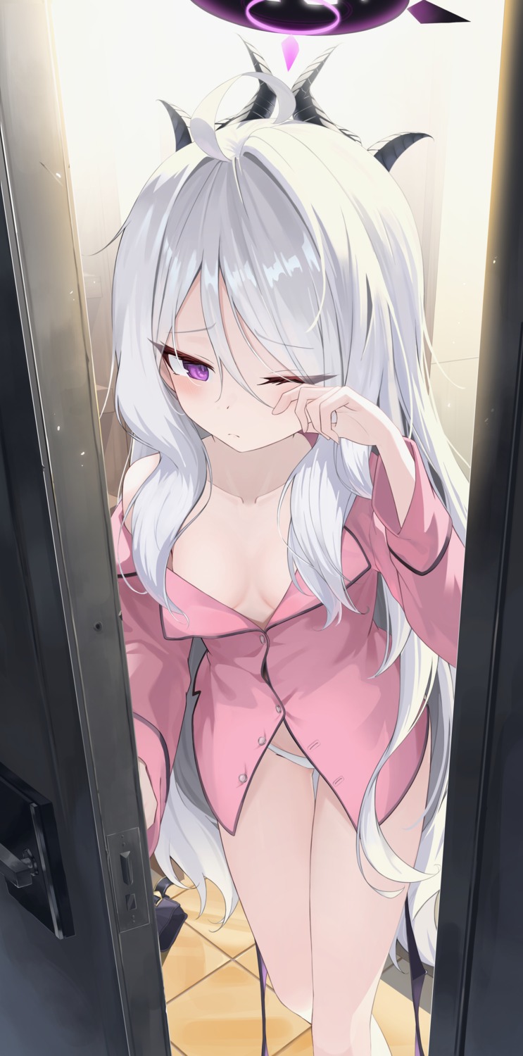 daon 1798 blue archive sorasaki hina devil halo horns loli no bra pajama pantsu wings | #1241061 ...